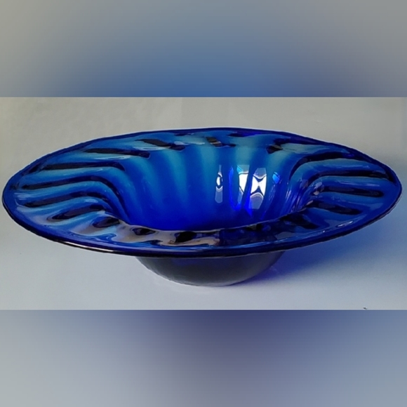 BLENKO | Art | Rare 25 Blenko Cobalt Blue Handcrafted Optic Art Glass ...